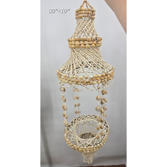 Unknown | Accents | Vintage Cowrie Sea Shell Macrame Hanging Planter ...